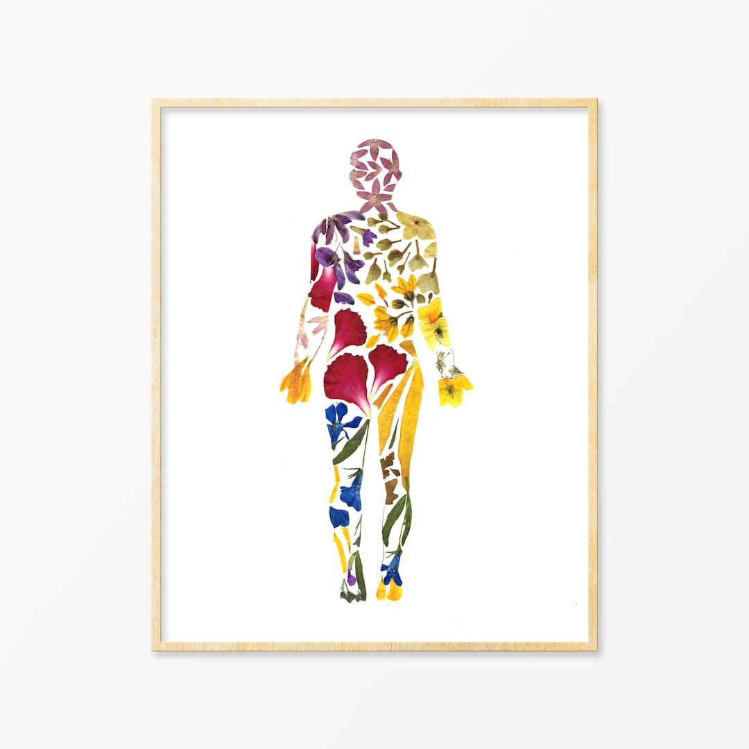 Human Body Art, Medical Prints, Anatomy Art, Pressed Flower Art Print ...
