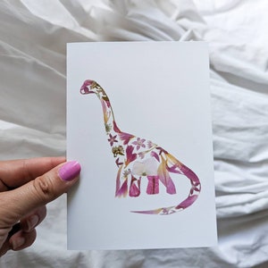 Dino Card, Dinosaur Cards, Girly Dinosaurs, Pink Purple Dinosaur, Blank ...