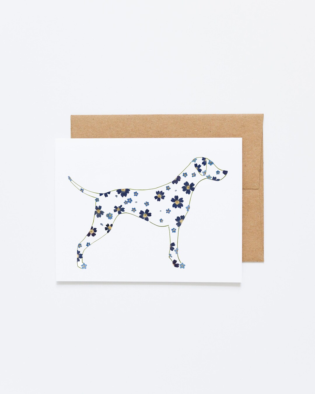 Dalmation Pressed Flower Art Print Greeting Card, Dog Cards - Etsy