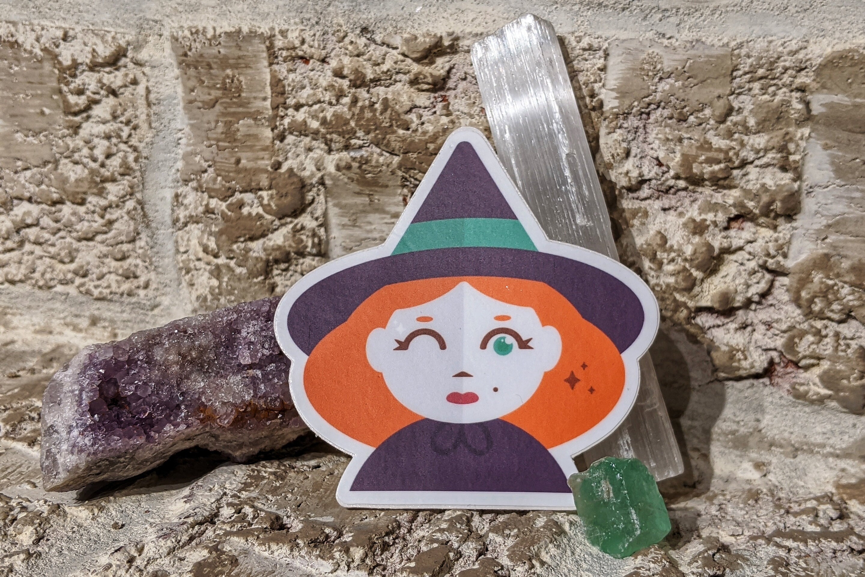 Vinyl Sticker: Cute Winking Witch - Etsy