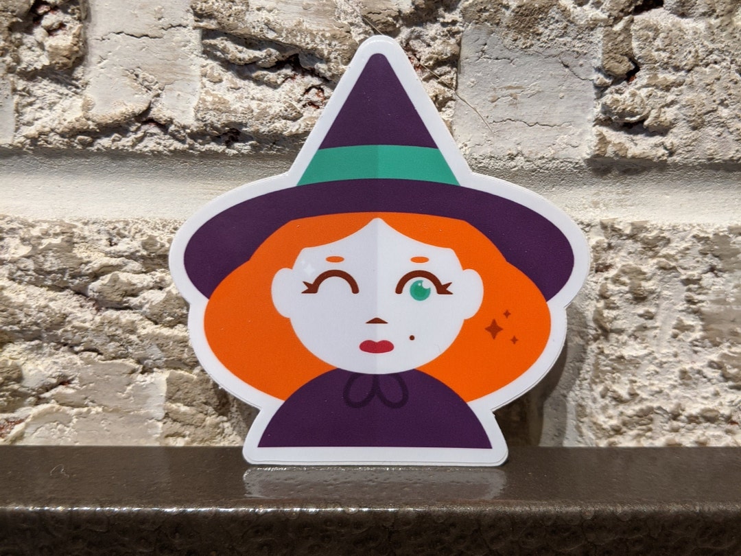 Vinyl Sticker: Cute Winking Witch - Etsy