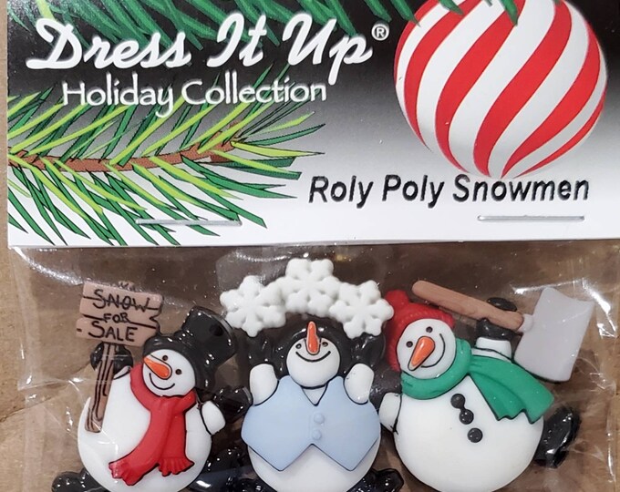 Roly Poly Snowmen Button / Embellishments - Etsy