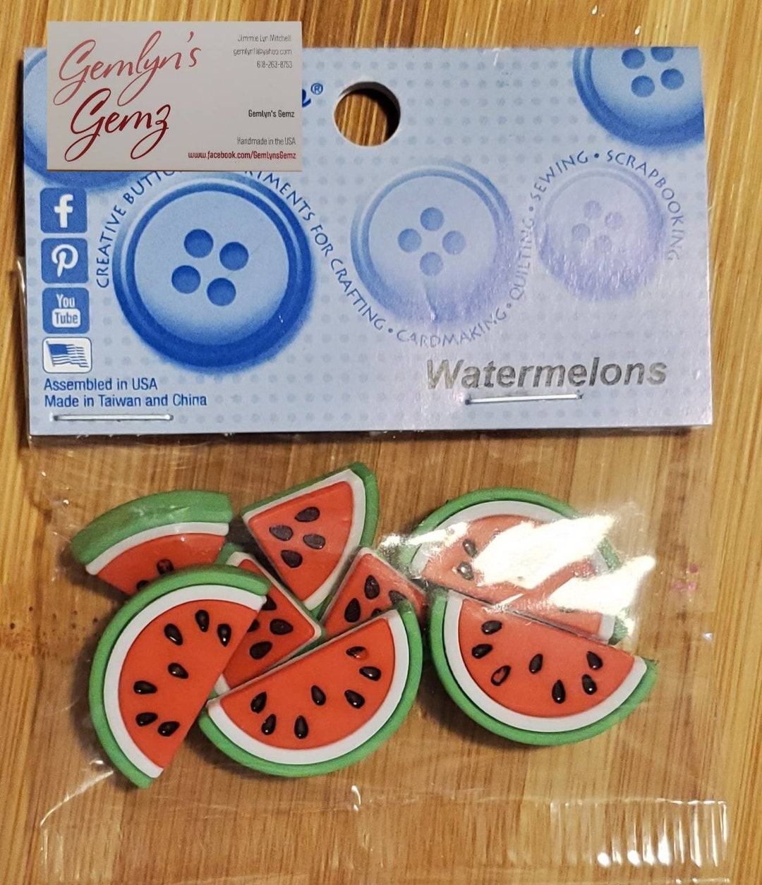 Watermelon Slices Wedges Button / Embellishments - Etsy