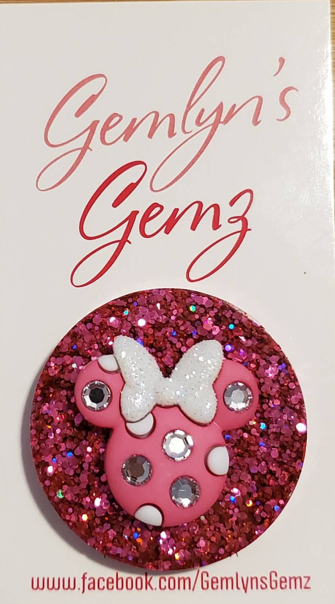 Minnie Mouse Diamond Profile Badge Reel or Stethescope Tag - Etsy