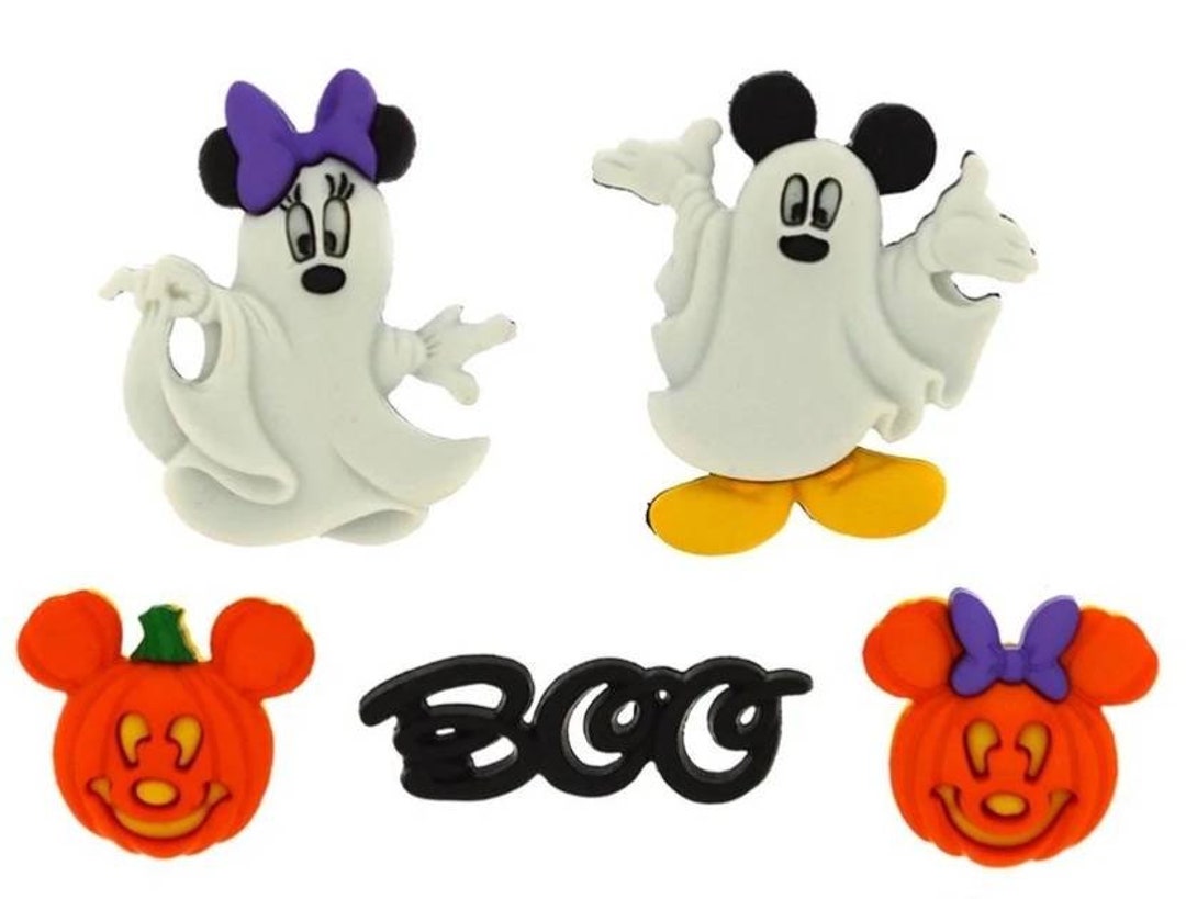 Halloween Mickey and Minnie Ghosts Button / Embellishments - Etsy