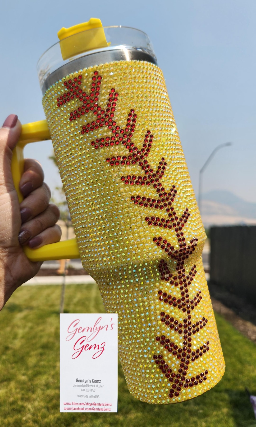 Rhinestone Softball 40oz Tumbler - Etsy