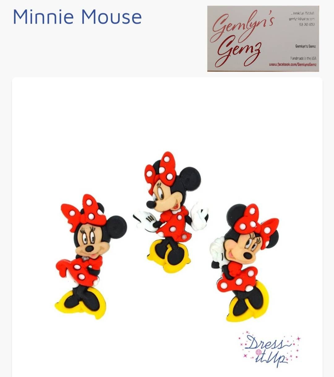 Minnie Mouse Button / Embellishments - Etsy