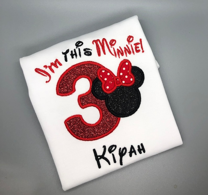 Red and Black Mrs. Mouse 3rd Birthday Shirt/ Girls 3rd - Etsy