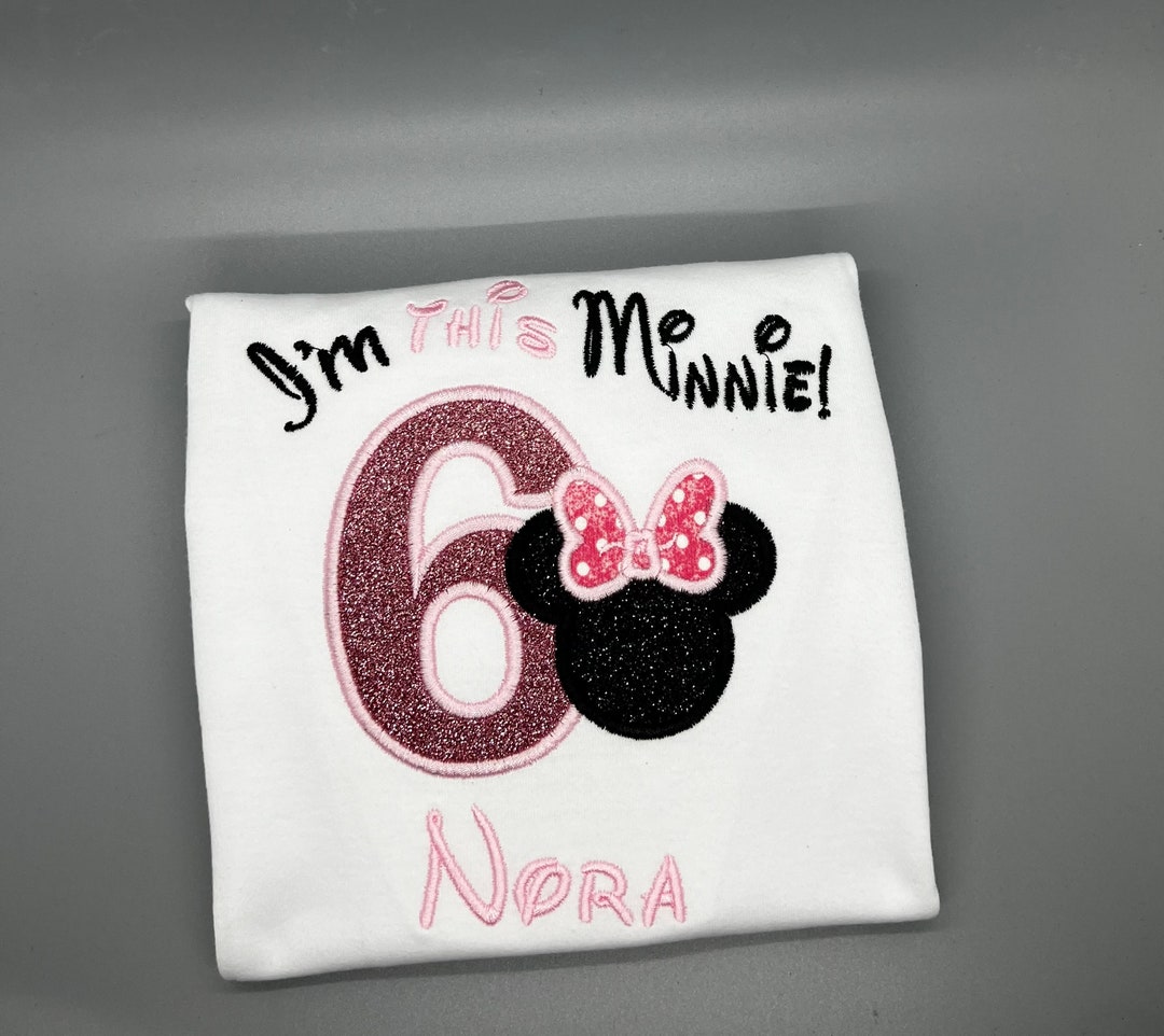Minnie Mouse Inspired 6th Birthday Shirt/ Pink and Black Minnie ...