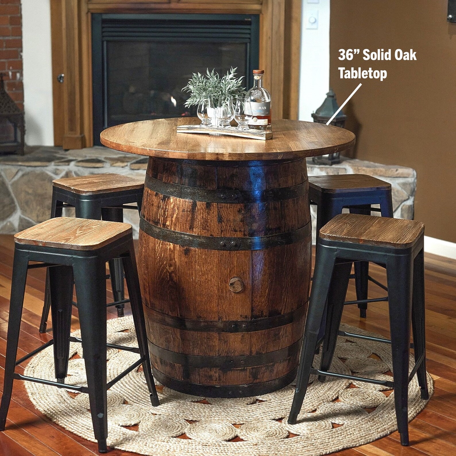 Standard Whiskey Barrel Pub Table Counter Height Solid Wood - Etsy