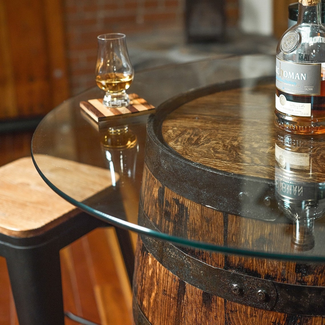 Standard Whiskey Barrel Pub Table Counter Height Solid Wood - Etsy
