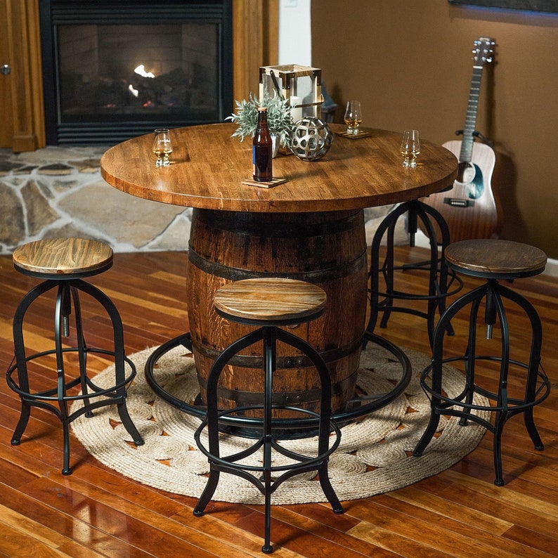 Standard Whiskey Barrel Pub Table Counter Height Solid Wood - Etsy