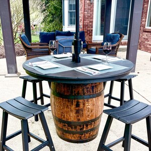Outdoor Whiskey Barrel Pub Tables - Etsy