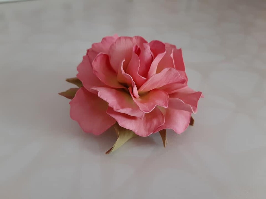 Pink Rose Hair Clip, Rose Hair Clip for Bride, Pink Flower Hair Clip ...