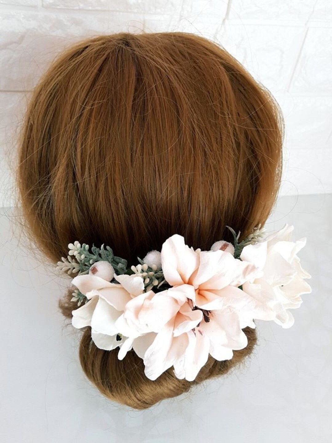Flower Hair Comb, Blush Flower Comb for Wedding, Headpiece for Bride ...