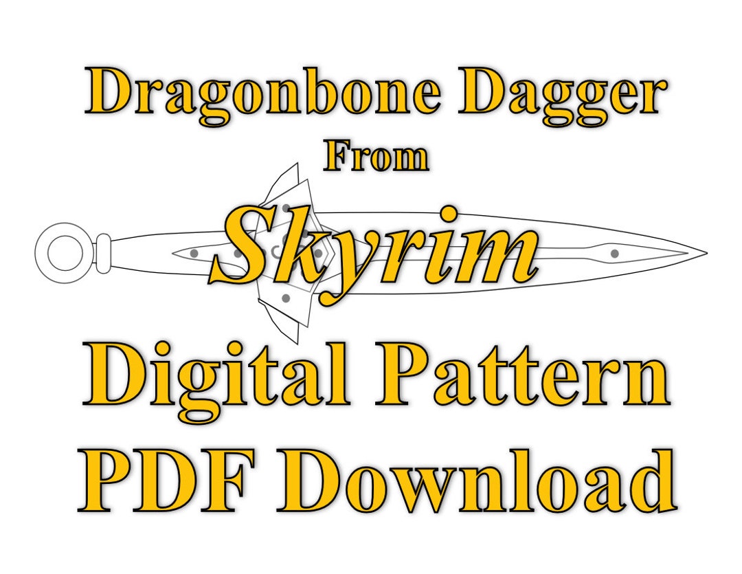 Dragonbone Dagger (skyrim) Digital Cosplay Pattern for EVA Craft Foam ...