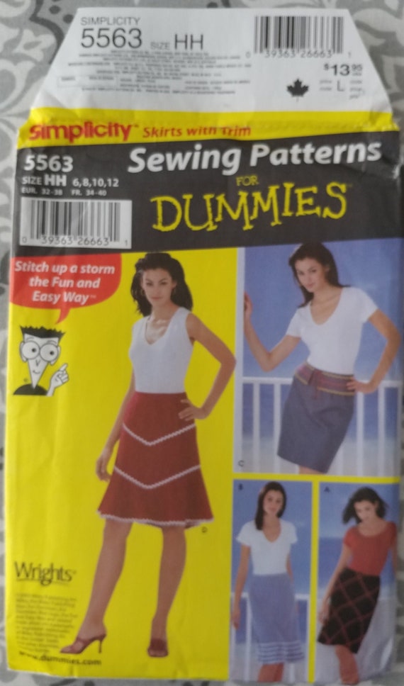 Simplicity Sewing Patterns for Dummies 5563 Skirt With Trim | Etsy