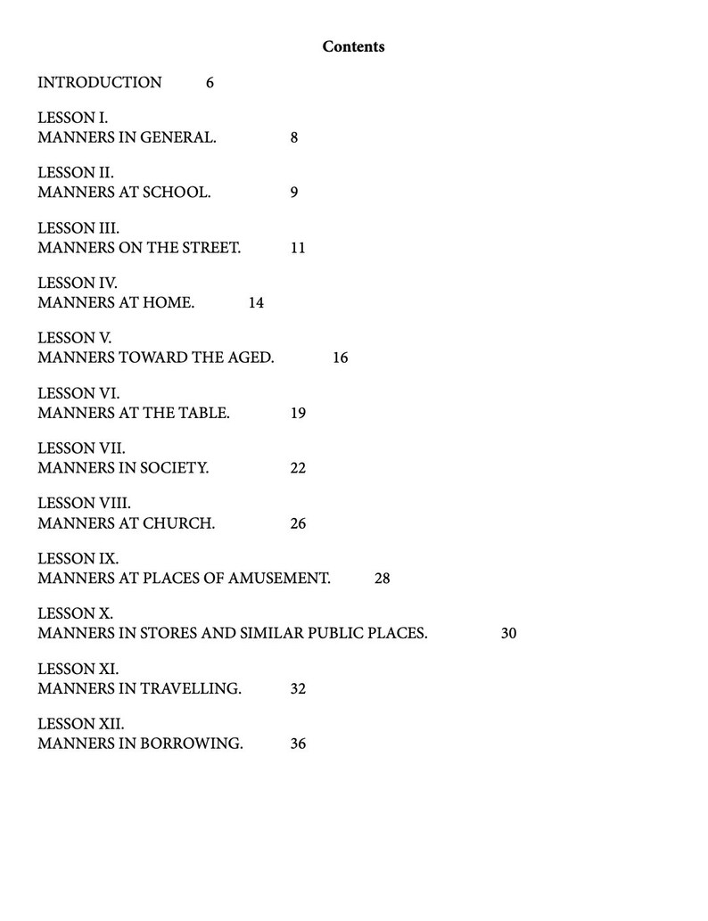 Lessons on Manners PDF Download - Etsy