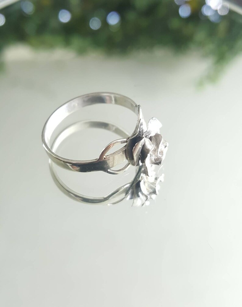 Sterling Silver Rosette Ring - Etsy