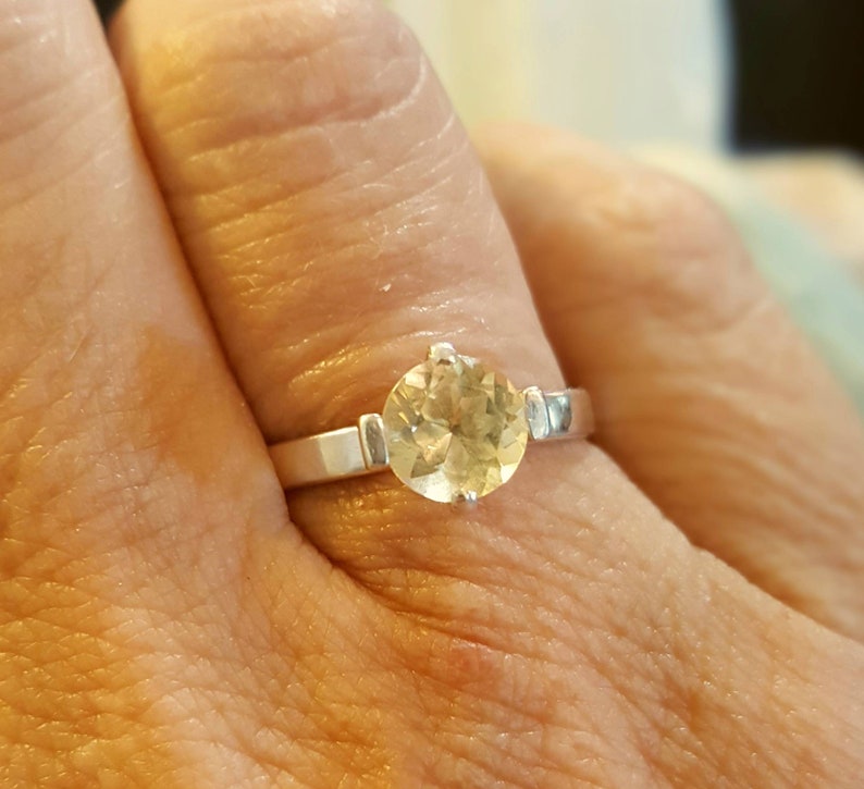 Yellow Quartz Silver Tension Ring - Etsy