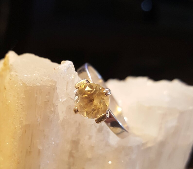 Yellow Quartz Silver Tension Ring - Etsy