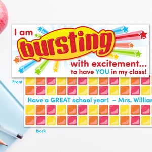 Bursting With Excitement Bag Topper, DIGITAL EDITABLE DOWNLOAD, Back to ...