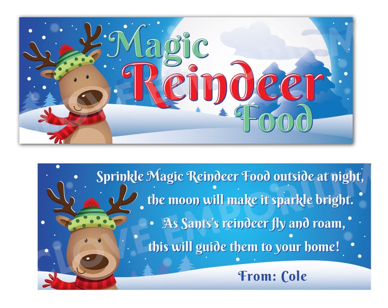 Magic Reindeer Food Bag Topper INSTANT EDITABLE DOWNLOAD - Etsy