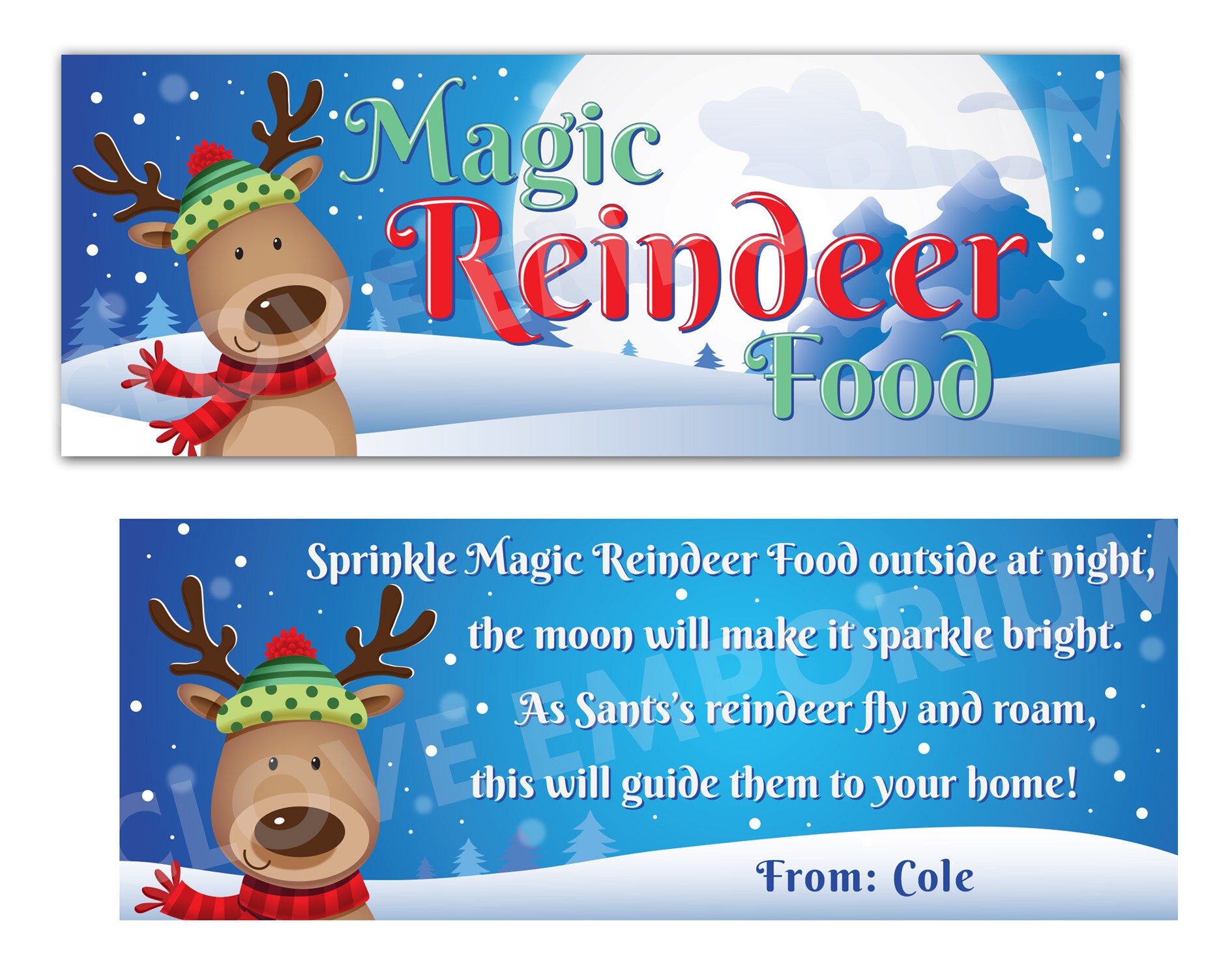 Magic Reindeer Food Bag Topper INSTANT EDITABLE DOWNLOAD - Etsy