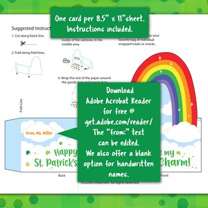 Lucky Charm Bag Topper, Rainbow Seeds, INSTANT EDITABLE DOWNLOAD, St ...