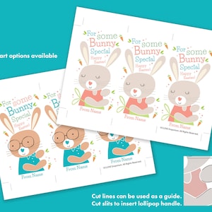 Easter Bunny Lollipop Holder, INSTANT EDITABLE DOWNLOAD, Some Bunny ...