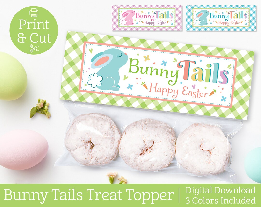 Bunny Tails Gift Tag, DIGITAL EDITABLE DOWNLOAD, Easter Favor, Easter ...