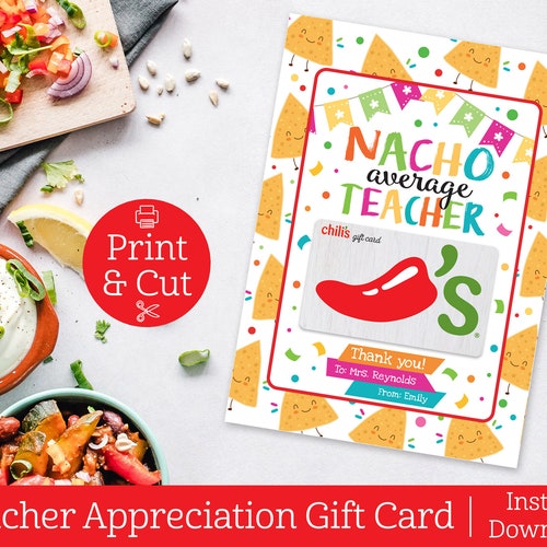 Printable/editable Nacho Average Teacher Gift Tag Fiesta - Etsy