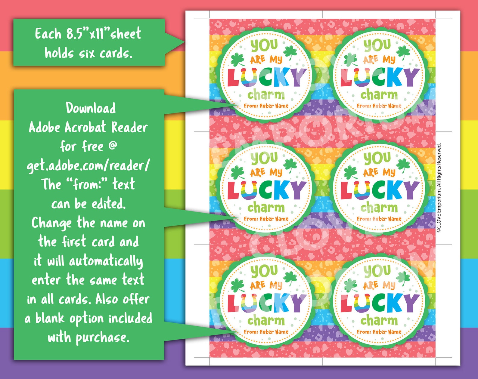 Lucky Charm Tag INSTANT EDITABLE DOWNLOAD St. Patricks Day - Etsy