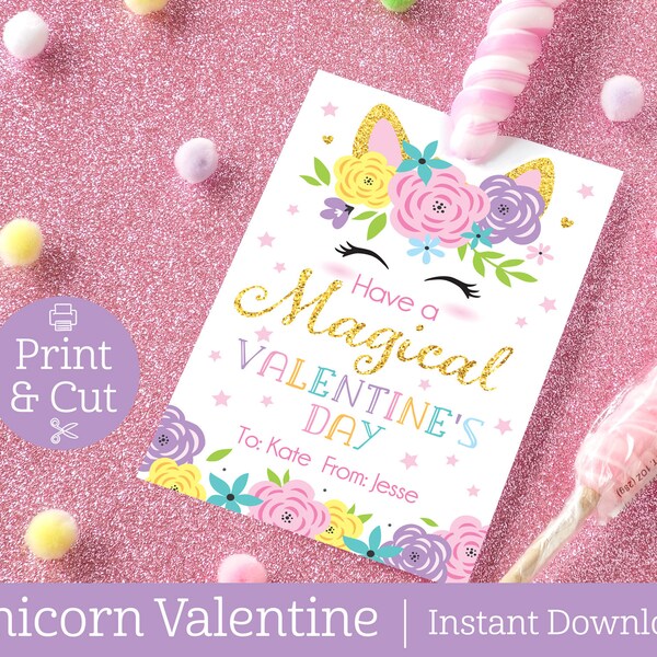Unicorn Valentine - Etsy