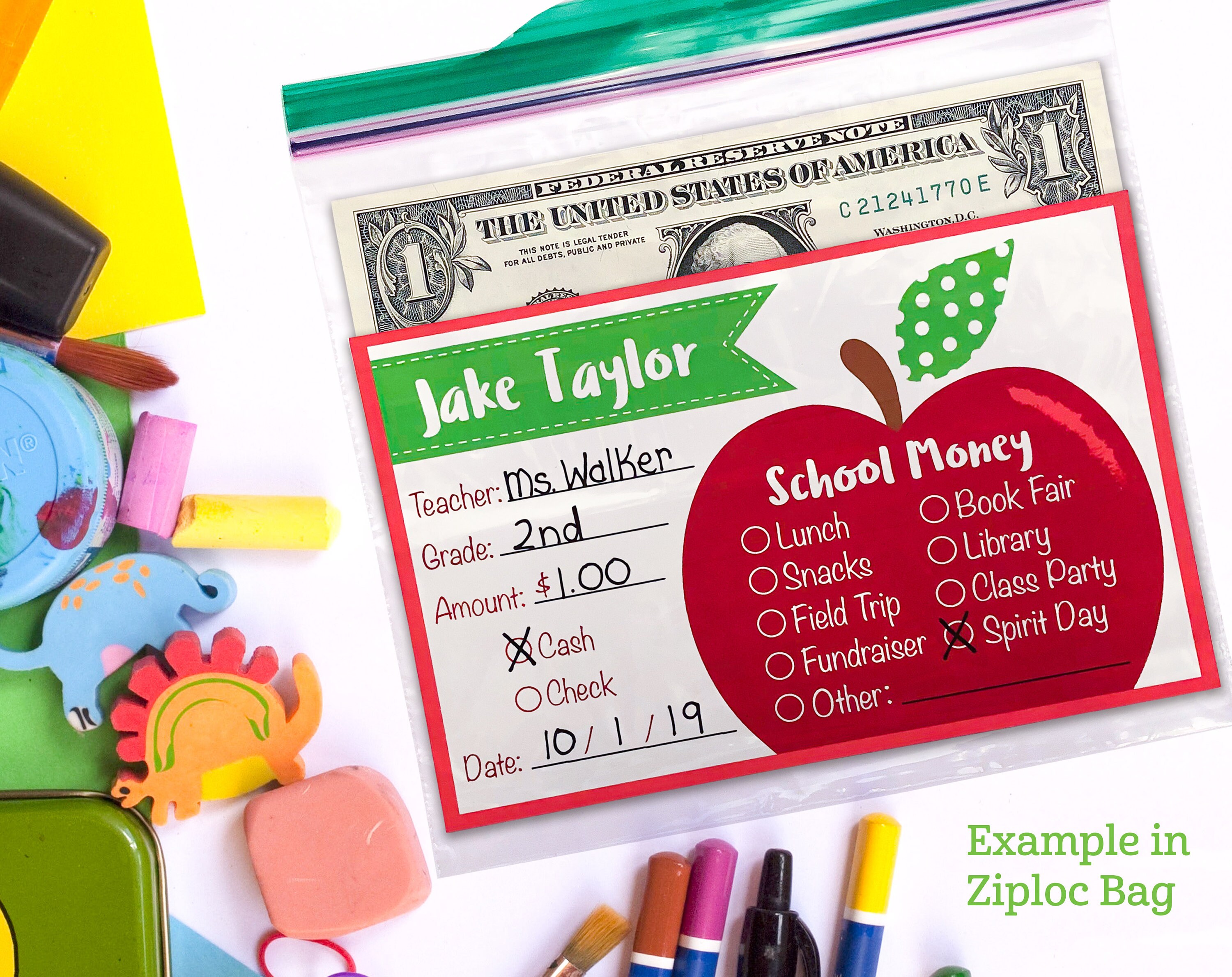 School Money Labels DIGITAL EDITABLE DOWNLOAD Personalized - Etsy