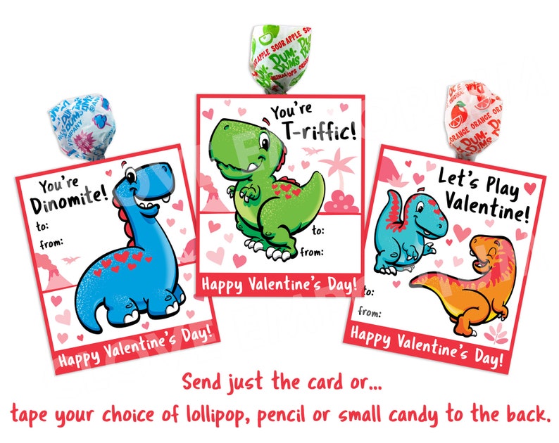 Dinosaur Valentine, INSTANT EDITABLE DOWNLOAD, Kids Dinosaur Valentines ...