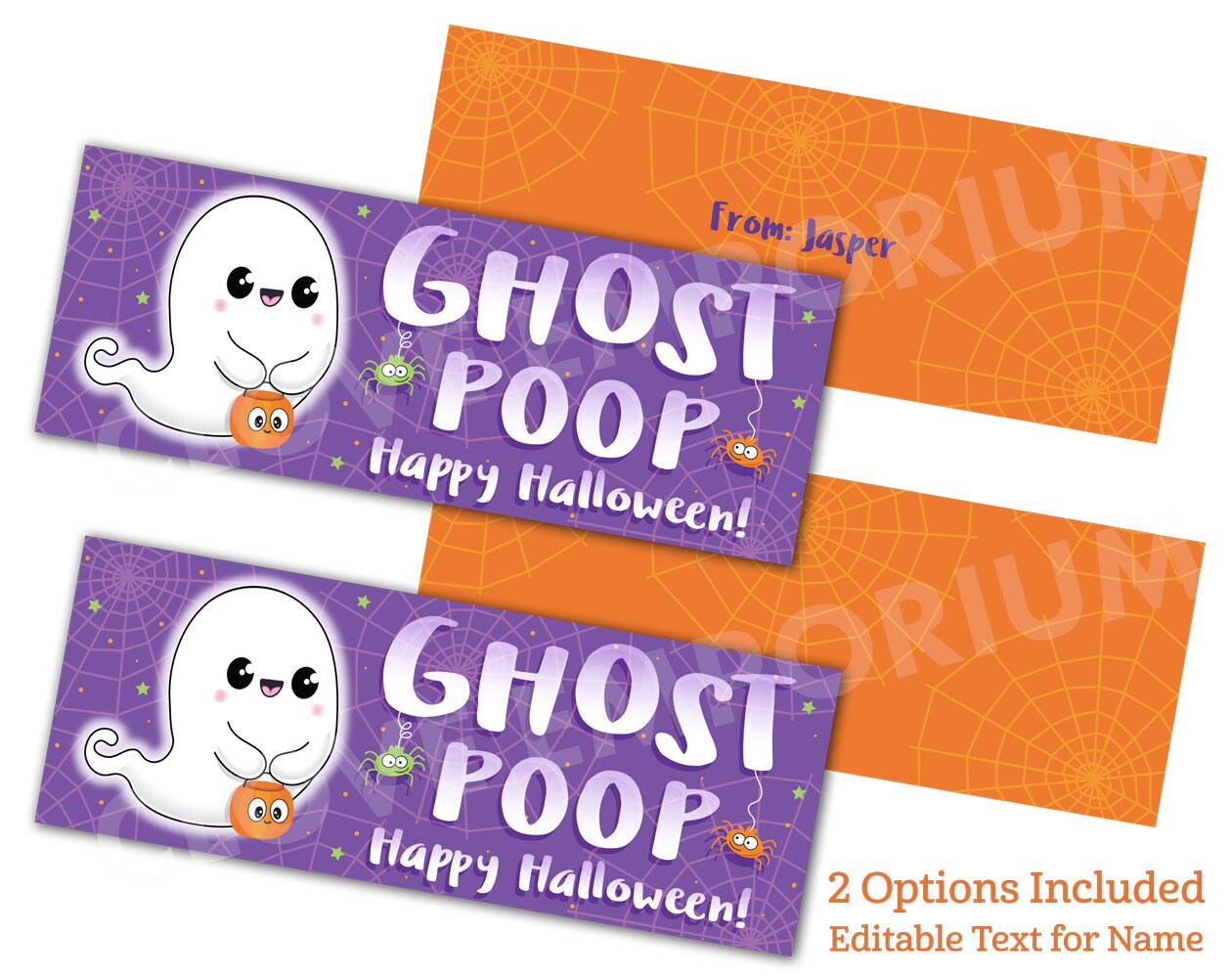 Ghost Poop Bag Topper INSTANT EDITABLE DOWNLOAD Halloween - Etsy