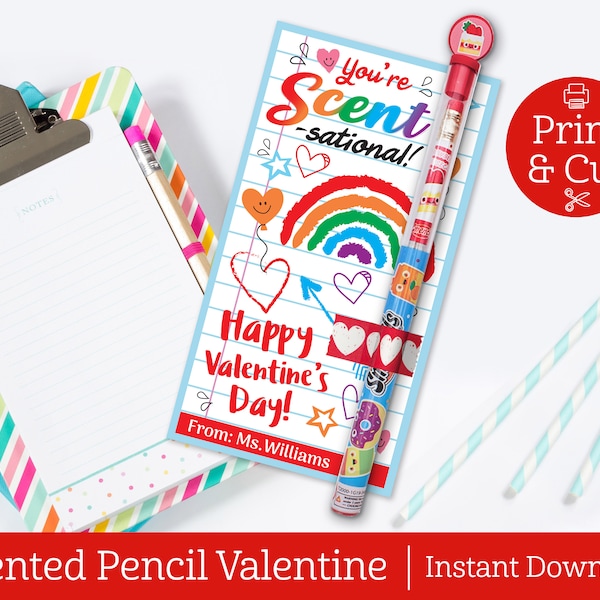 Pencil Valentine - Etsy
