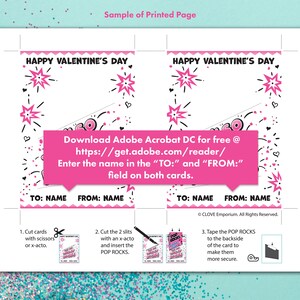 Pop Rocks Valentine Cards, INSTANT EDITABLE Download,classroom Exchange ...