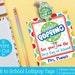 Back to School Lollipop Tag, DIGITAL EDITABLE DOWNLOAD, Thanks for ...
