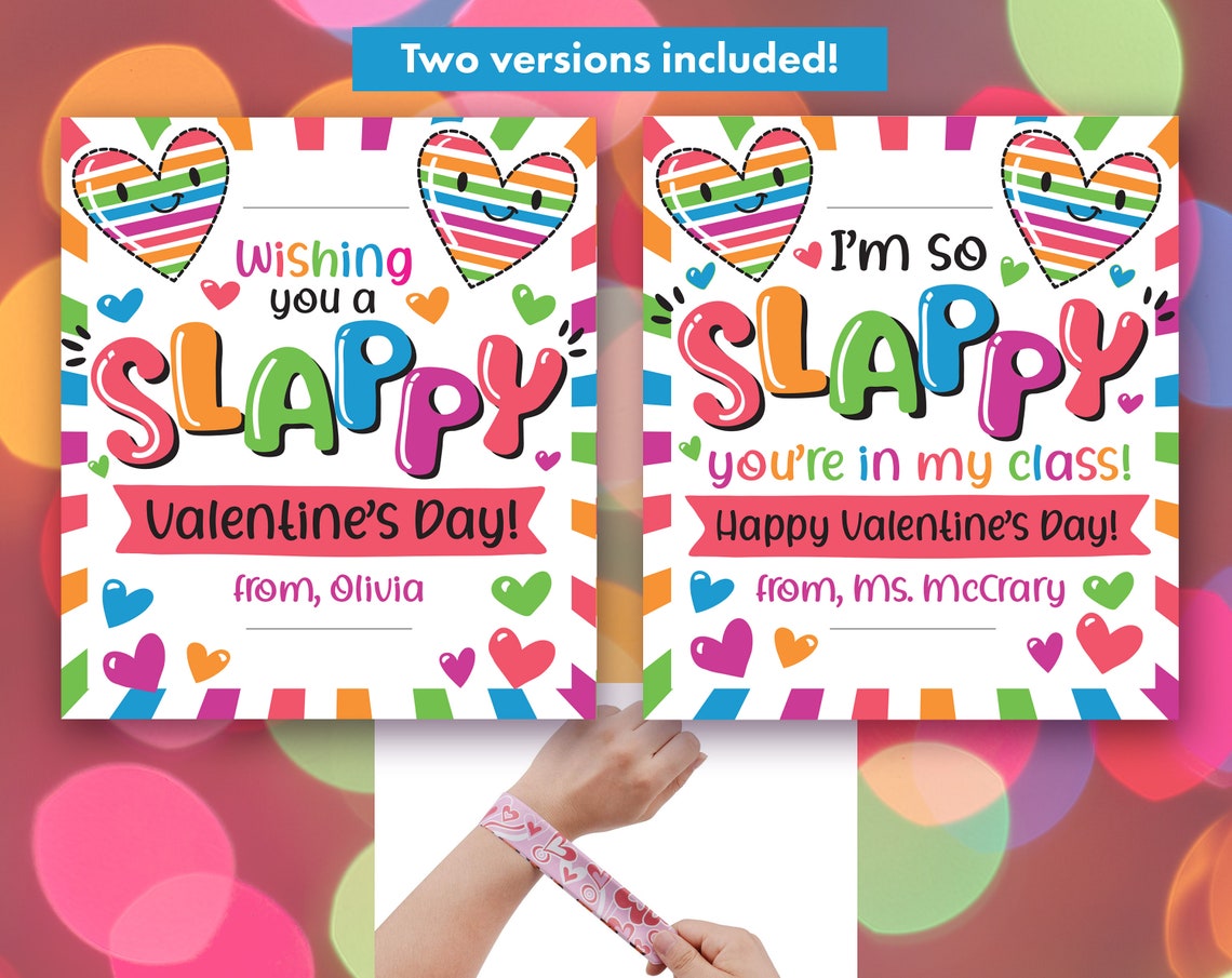 Slap Bracelet Valentine Card Instant Editable Download | Etsy