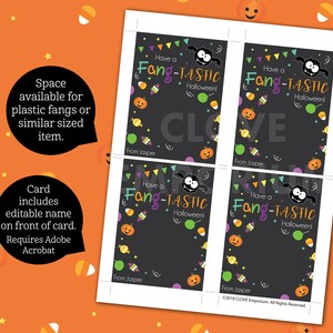 Fang-tastic Halloween Card, Instant Editable Download, Halloween Treat ...