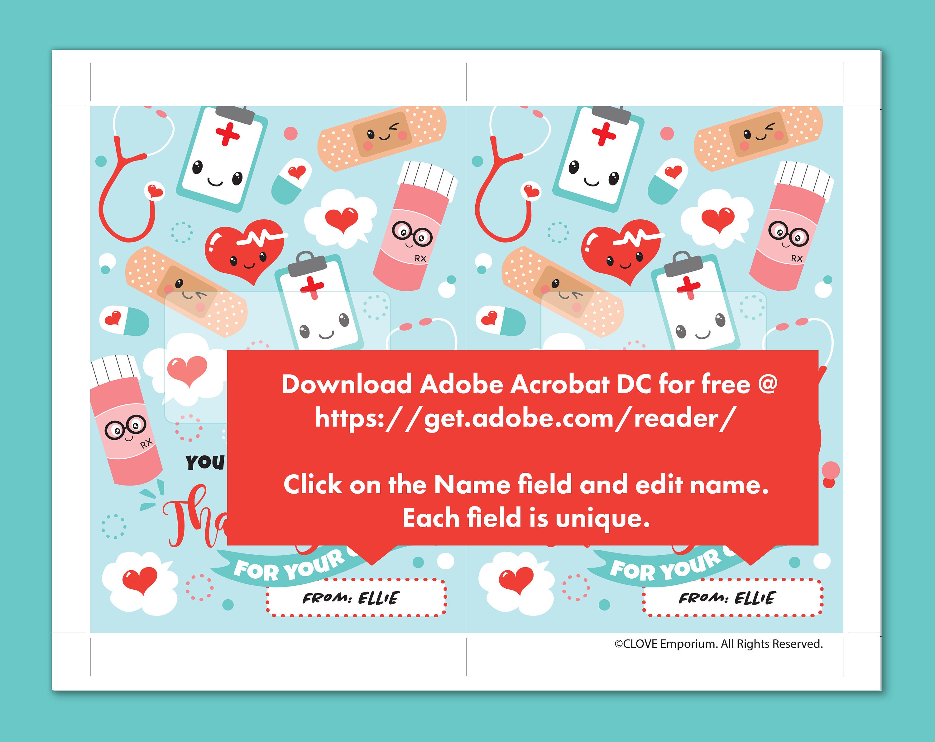 Healthcare Workers Gift Card Holder INSTANT EDITABLE | Etsy