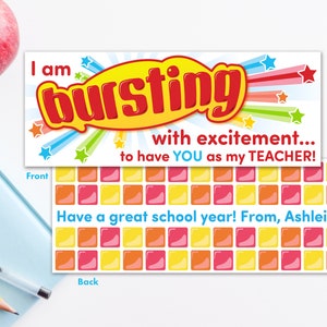 Bursting With Excitement Bag Topper, DIGITAL EDITABLE DOWNLOAD, Teacher ...