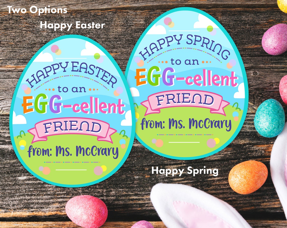 Egg-cellent Friend Digital Editable Download Easter Pencil - Etsy