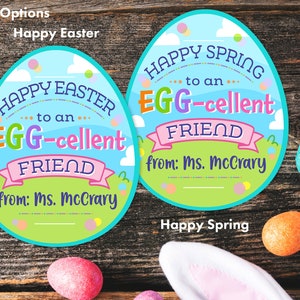 Egg-cellent Friend, Digital Editable Download, Easter Pencil Toppers ...