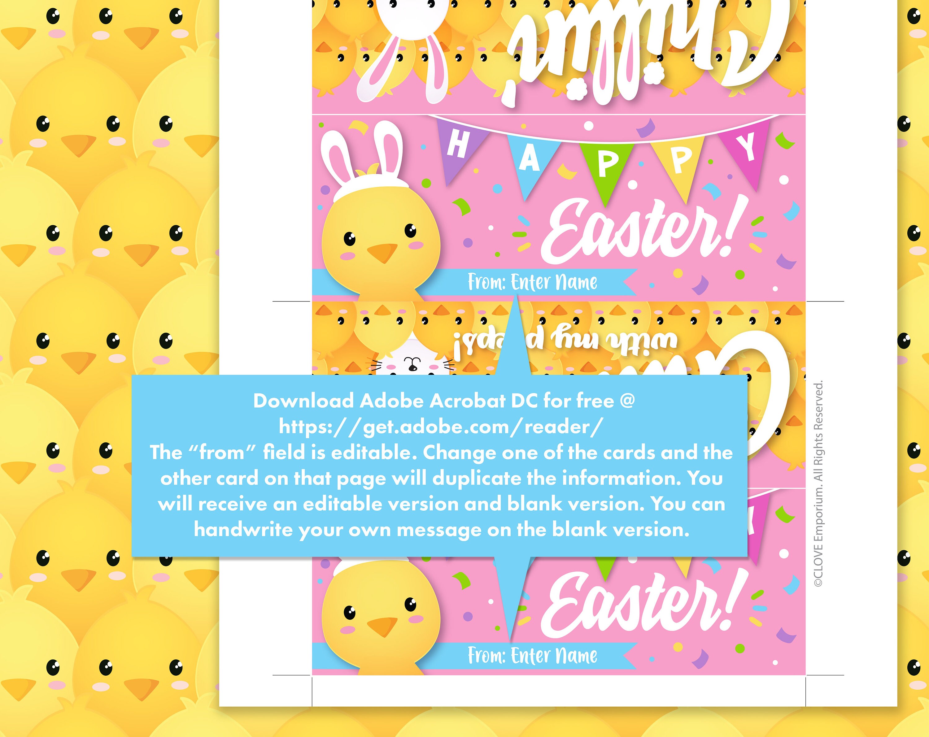 Easter Peeps Bag Topper, INSTANT EDITABLE DOWNLOAD, Easter Favors ...