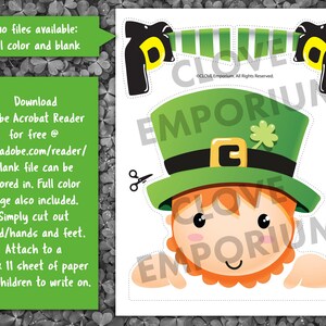 Leprechaun Page Topper, INSTANT DOWNLOAD, St. Patricks Day, Writing ...