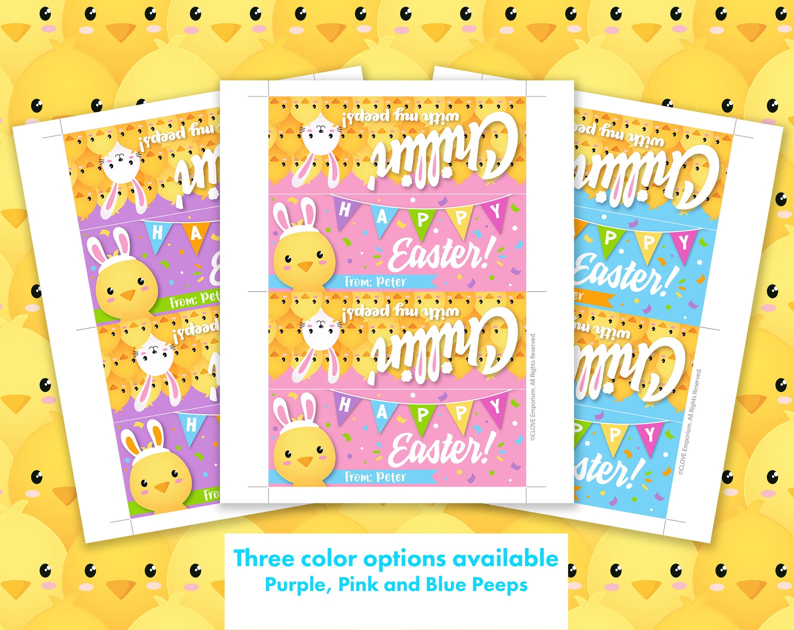 Easter Peeps Bag Topper, INSTANT EDITABLE DOWNLOAD, Easter Favors ...