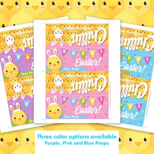 Easter Peeps Bag Topper, INSTANT EDITABLE DOWNLOAD, Easter Favors ...